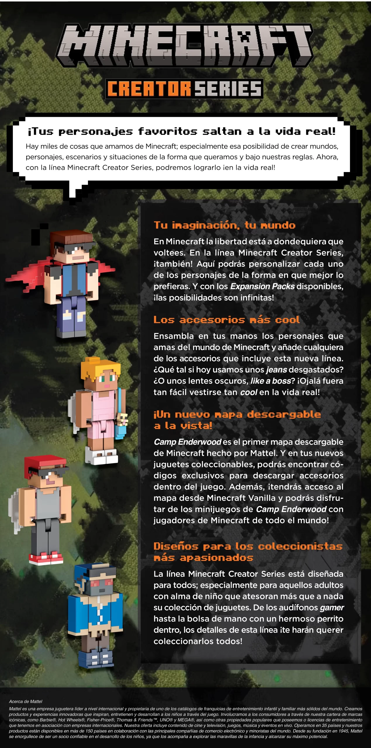 Consigue a tus personajes favoritos con Minecraft Creator Series