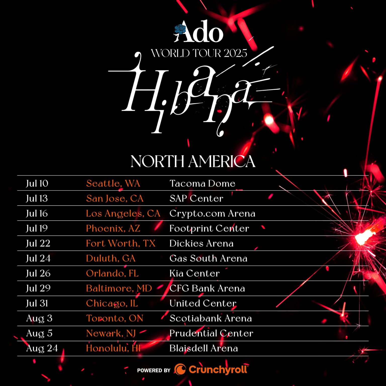 Ado World Tour 2025 Hibana llegará a Latam - Arata